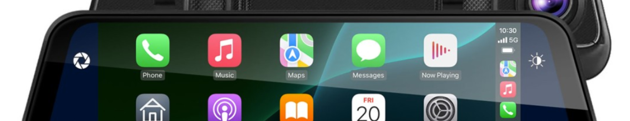 S910 large touchscreen car mirror monitor with Apple CarPlay/Android Auto, dash cam, and rear ...